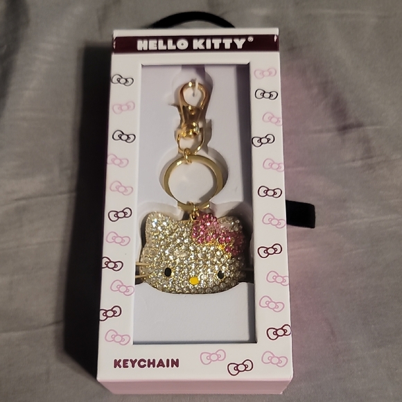 Hello Kitty | Accessories | Hello Kitty Glittery Gold And Pink Keychain ...
